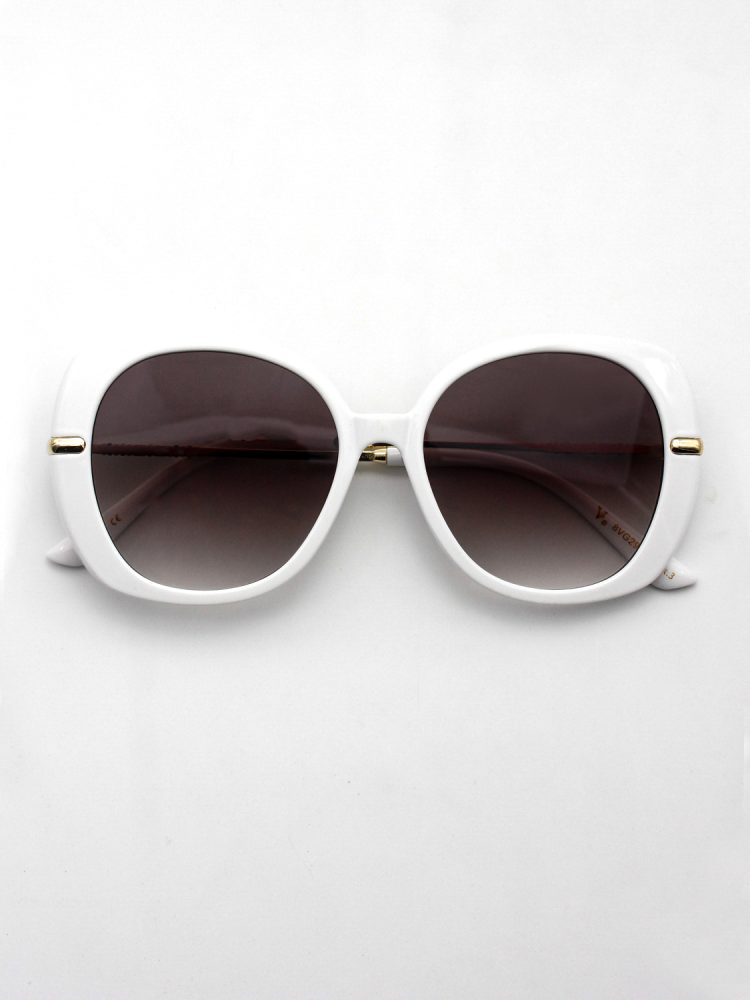 Round Butterfly White Fashion Sunglasses for Women – Nakhray